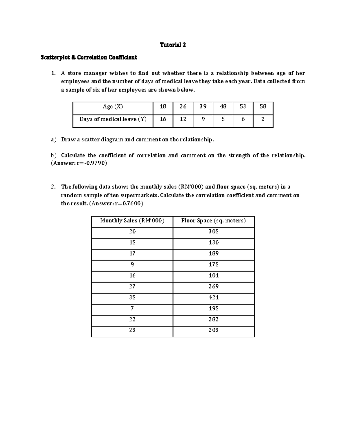 Tutorial 2 - Correlation Coefficient - Tutorial 2 Scatterplot ...