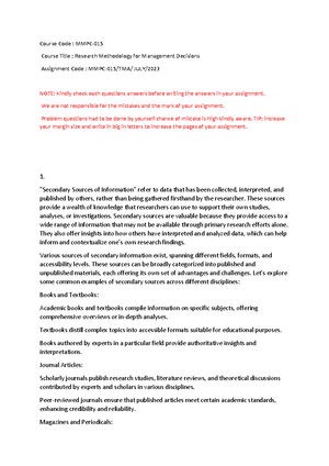 1 Dec 23 MCO 21 Answers 1st sem - Discuss the „Profit Maximisation‟ and ...