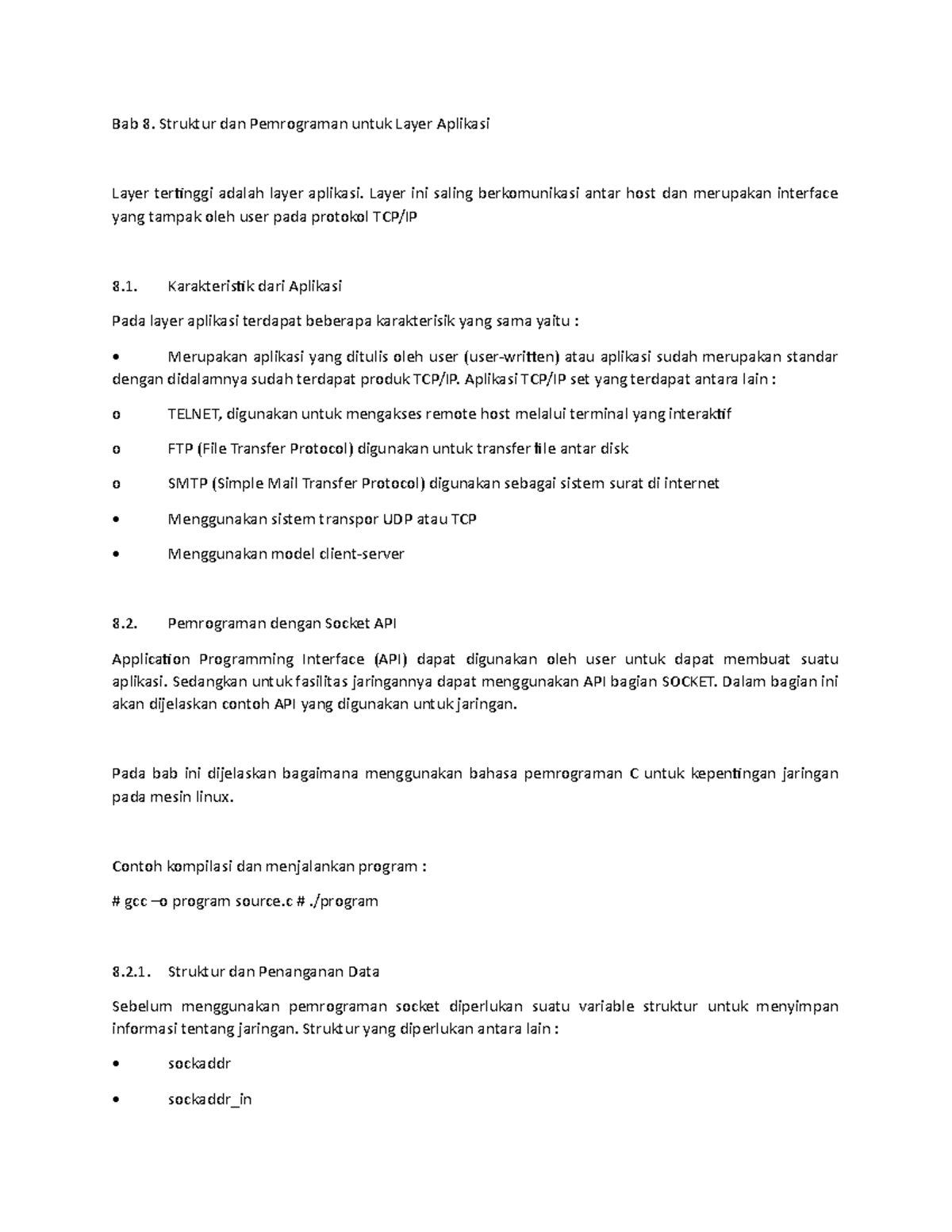 Jarkom internet Bab 8 - Jaringan Komputer - Bab 8 Struktur dan ...