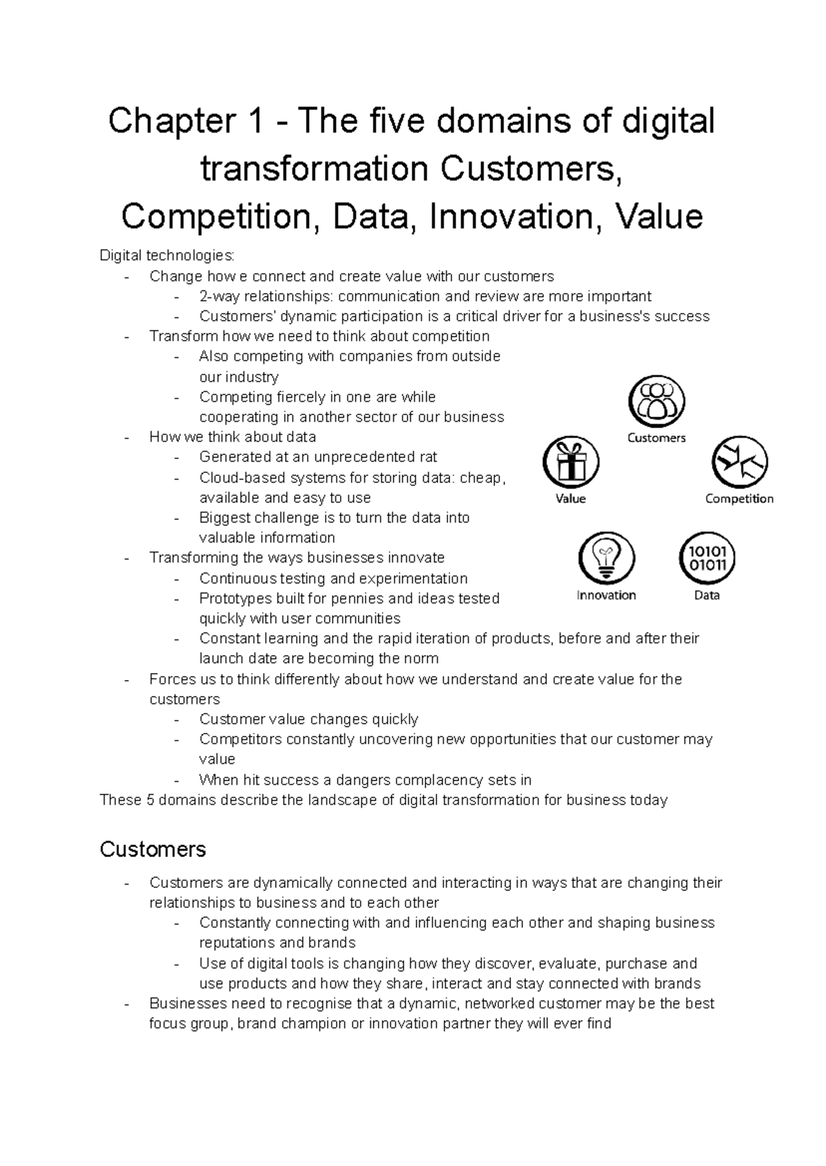 Chapter 1 - The five domains of digital transformation Customers ...
