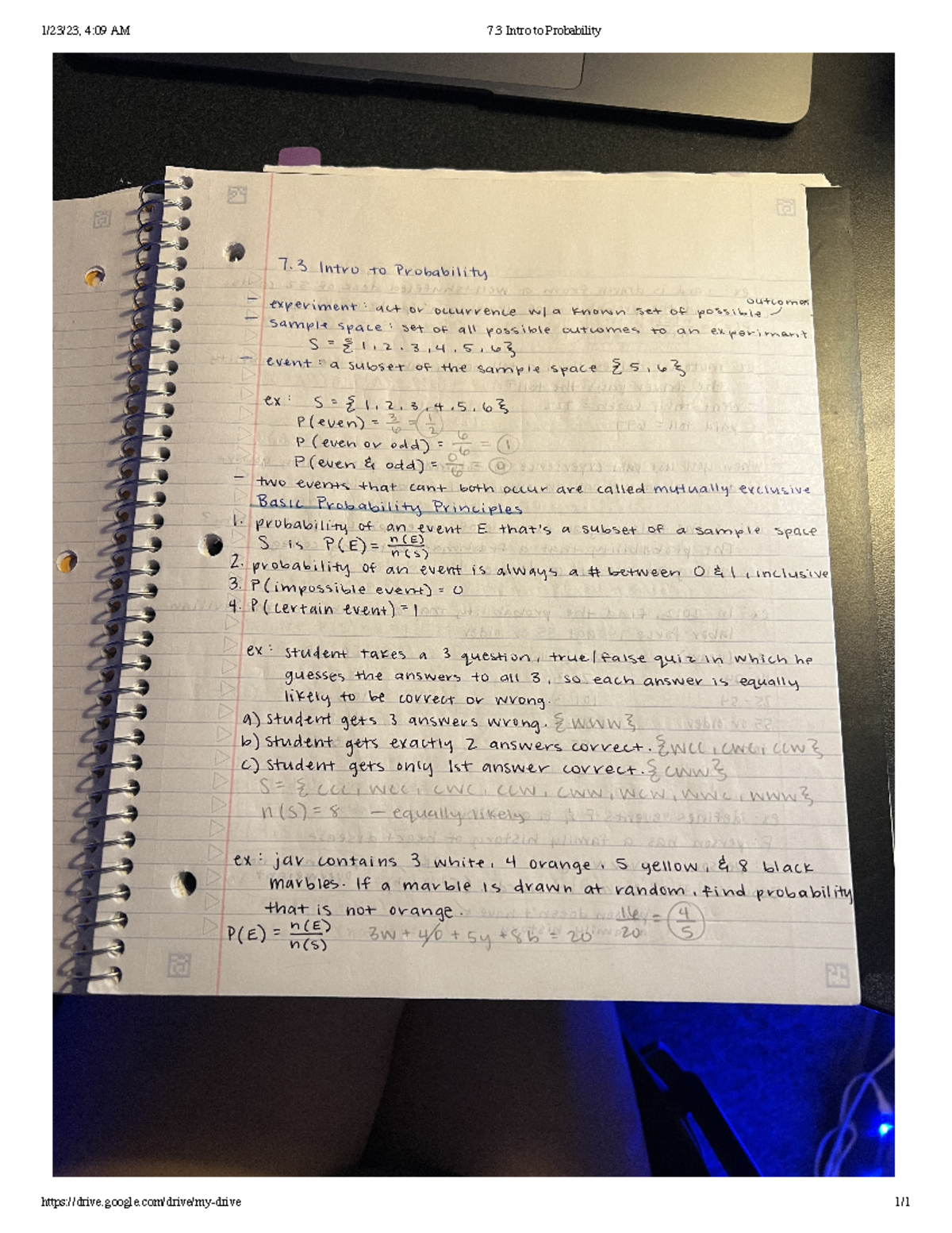 7.3 intro to probability - MATH 1324 - 1/23/23, 4:09 AM 7 Intro to ...