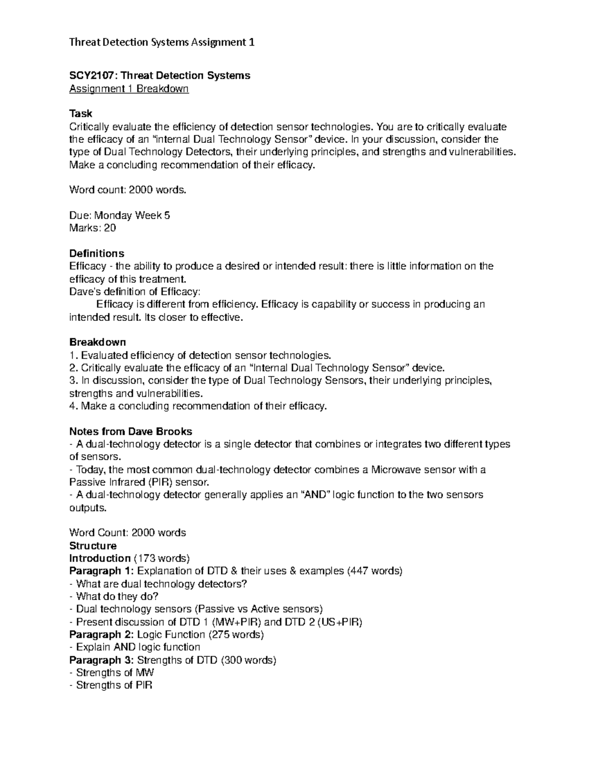 TDS Assignment 1 - SCY2107: Threat Detection Systems Assignment 1 ...