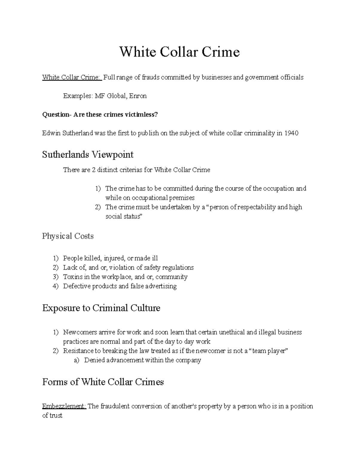 White Collar Crime - White Collar Crime White Collar Crime: Full range ...