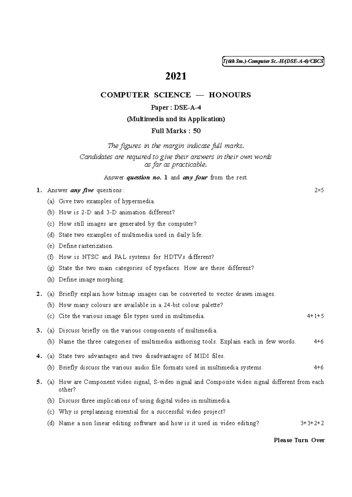 Multimedia 2021 - ( 1 ) T(6th Sm.)-Computer Sc.-H/(DSE-A-4)/CBCS 2021 COMPUTER SCIENCE — HONOURS ...