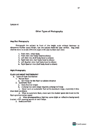 Crime Scene Photography Lesson 3 - Forensic Photography - Studocu