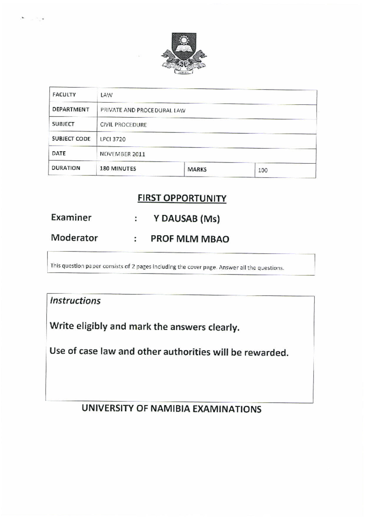 Lpci3720 2011 11 fop - Case law - Bachelor of Laws - Studocu