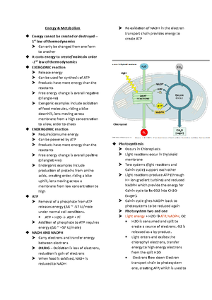 Biology 110 Study Notes - Biology 110 Study Notes LIFE & CELLS ...