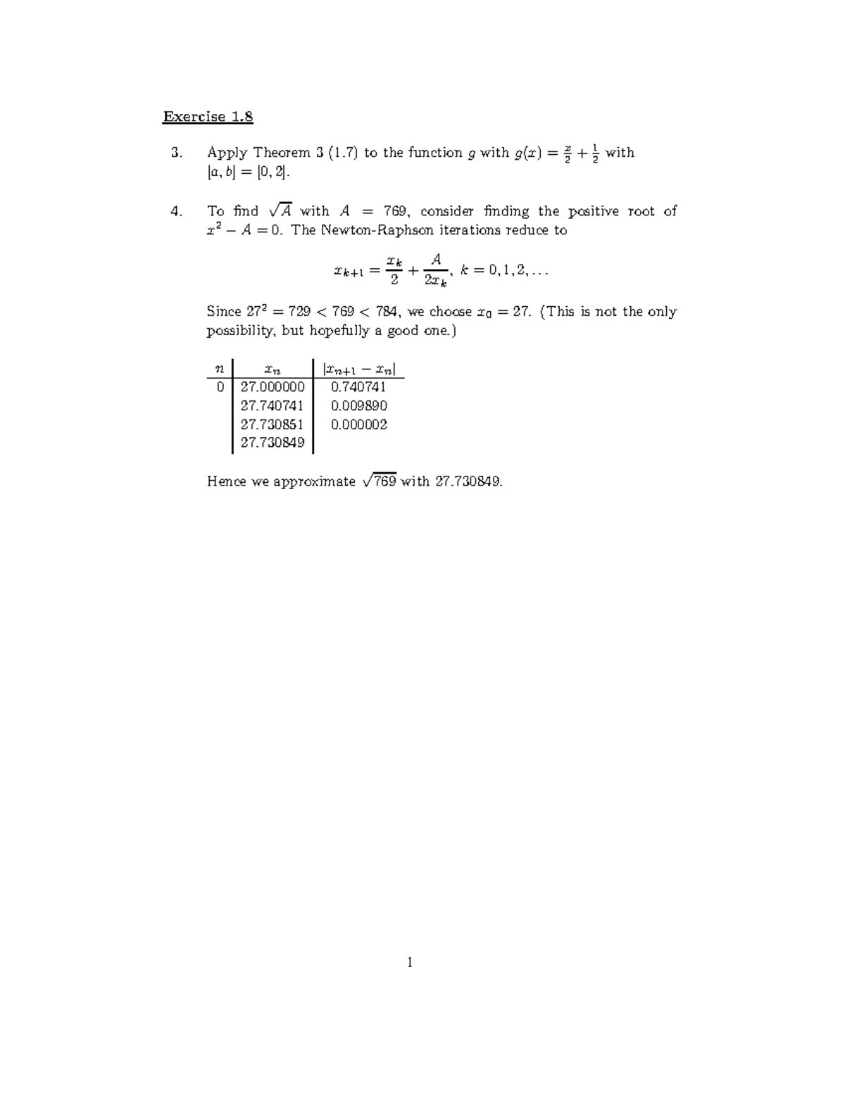 2011 Answers (1.8 - 1 - Solutions to AN INTRODUCTION TO NUMERICAL ...