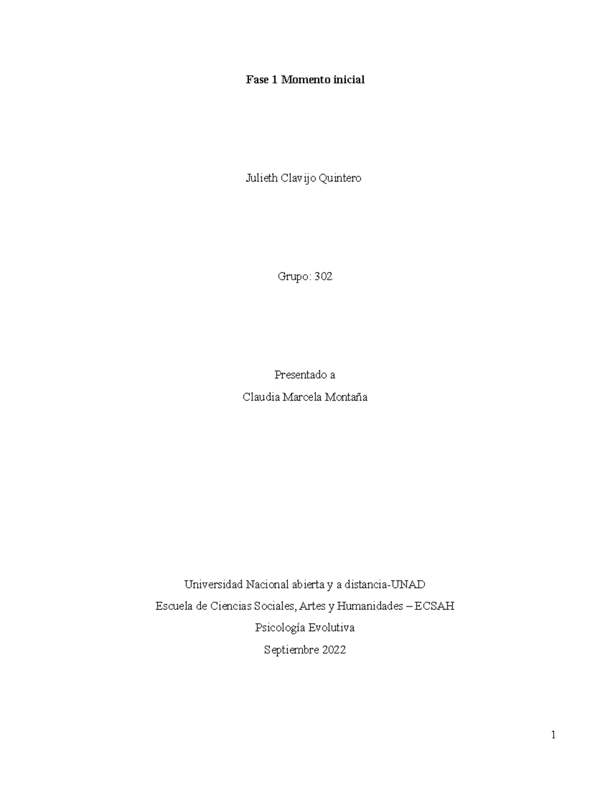 Fase 1 Momento inicial - Fase 1 Momento inicial Julieth Clavijo ...