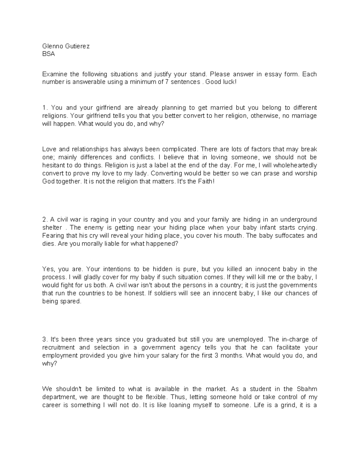 Document - acc - Glenno Gutierez BSA Examine the following situations ...