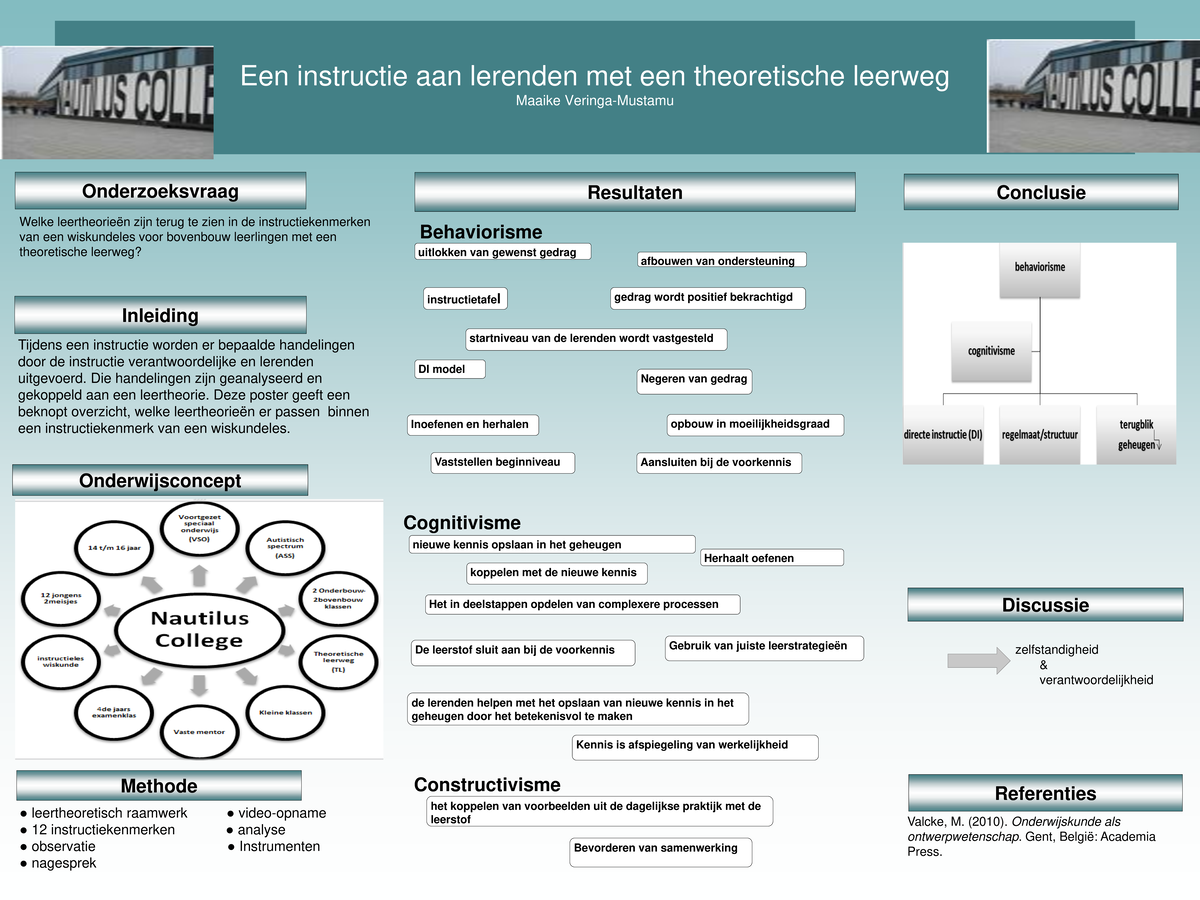 Werkstuk "Poster voor de posterwalk" - Een instructie aan lerenden met ...
