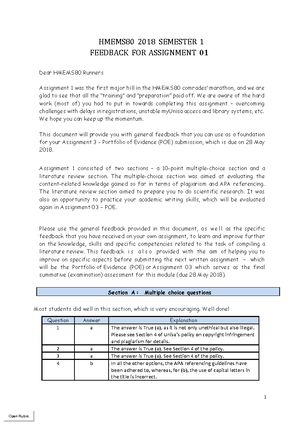 HMEMS80 POE - Completed Module POE - PORTFOLIO OF EVIDENCE RESEARCH METHODOLOGY HMEMS Name and ...