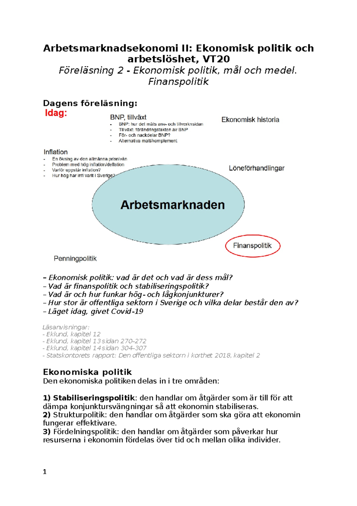 Arbetsmarknadsekonomi ll - Föreläsning 2 (inom Arbetsmarknadskunskap ...