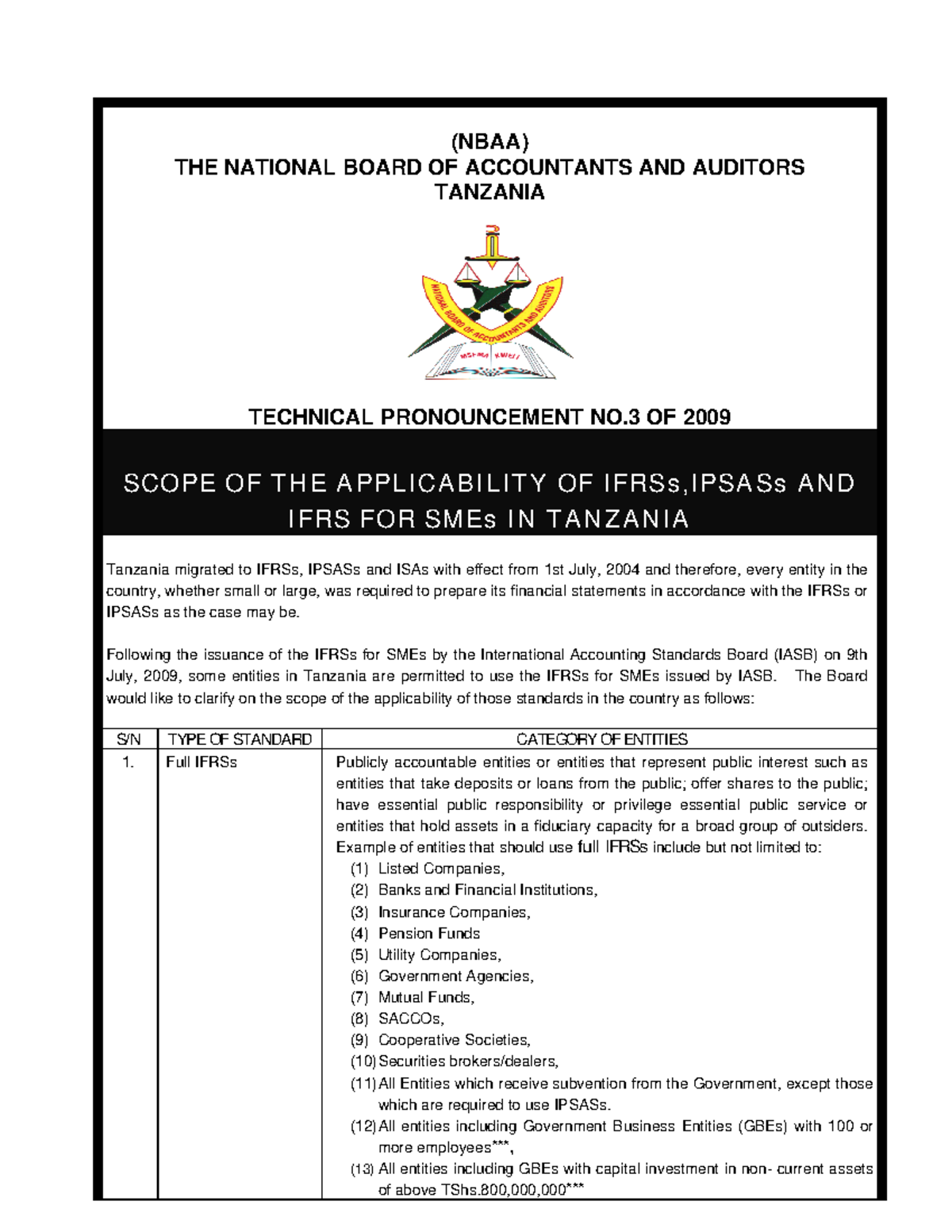 1005tanzaniaifrsforsmes - (NBAA) THE NATIONAL BOARD OF ACCOUNTANTS AND ...
