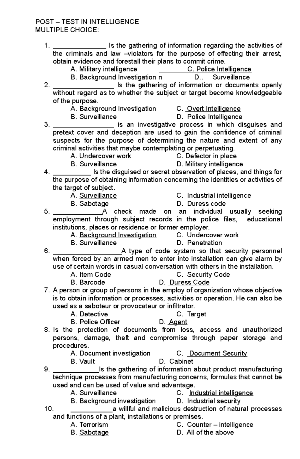 LEA 4A Reviewer - Law Enforcement Administration - POST – TEST IN ...