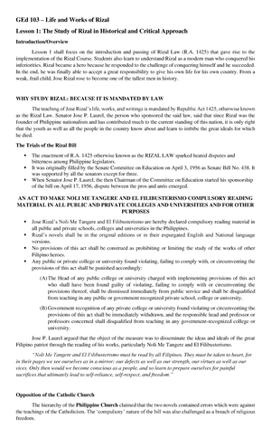 Lesson 3 Rizal - __________________ 9. The priest who baptized Jose ...