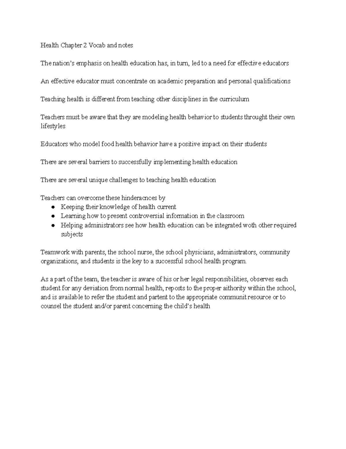 Health Chapter 2 Vocab and notes - Health Chapter 2 Vocab and notes The ...