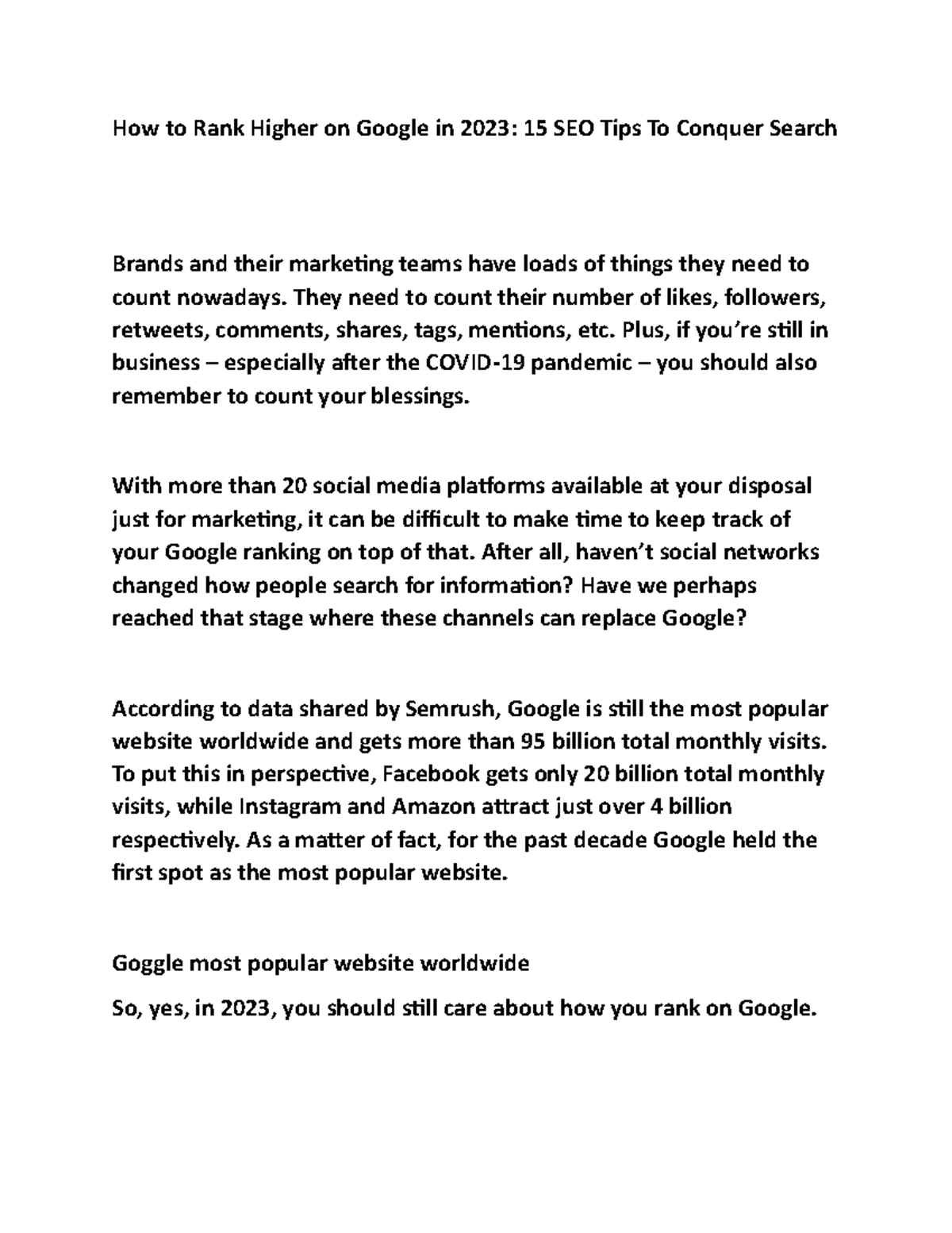 SEO Sevices RANK Higher - How to Rank Higher on Google in 2023: 15 SEO Tips To Conquer Search ...