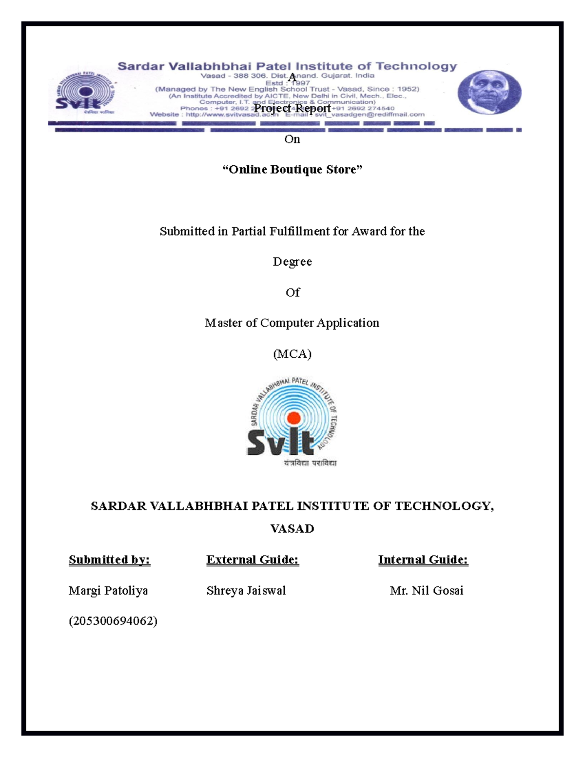 Final project documentation - A Project Report On “Online Boutique ...