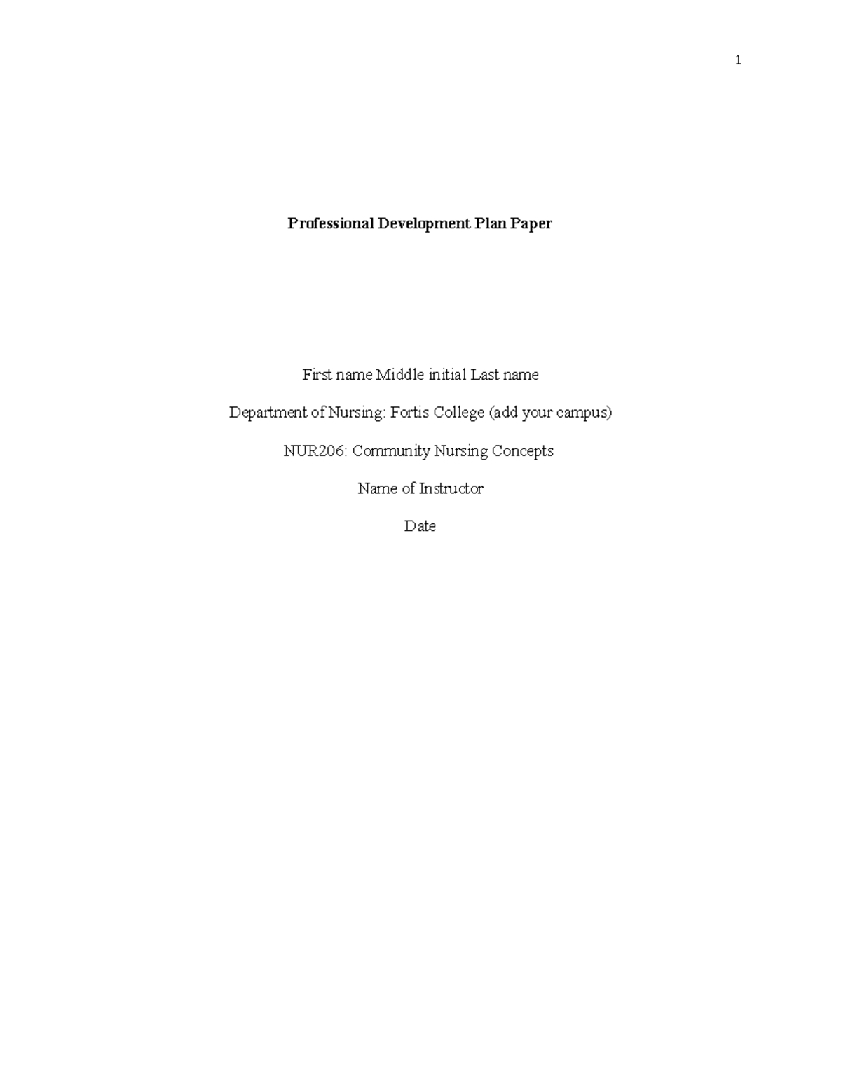 Professional Development Plan Paper Template-2023 (1)-1 - Professional ...