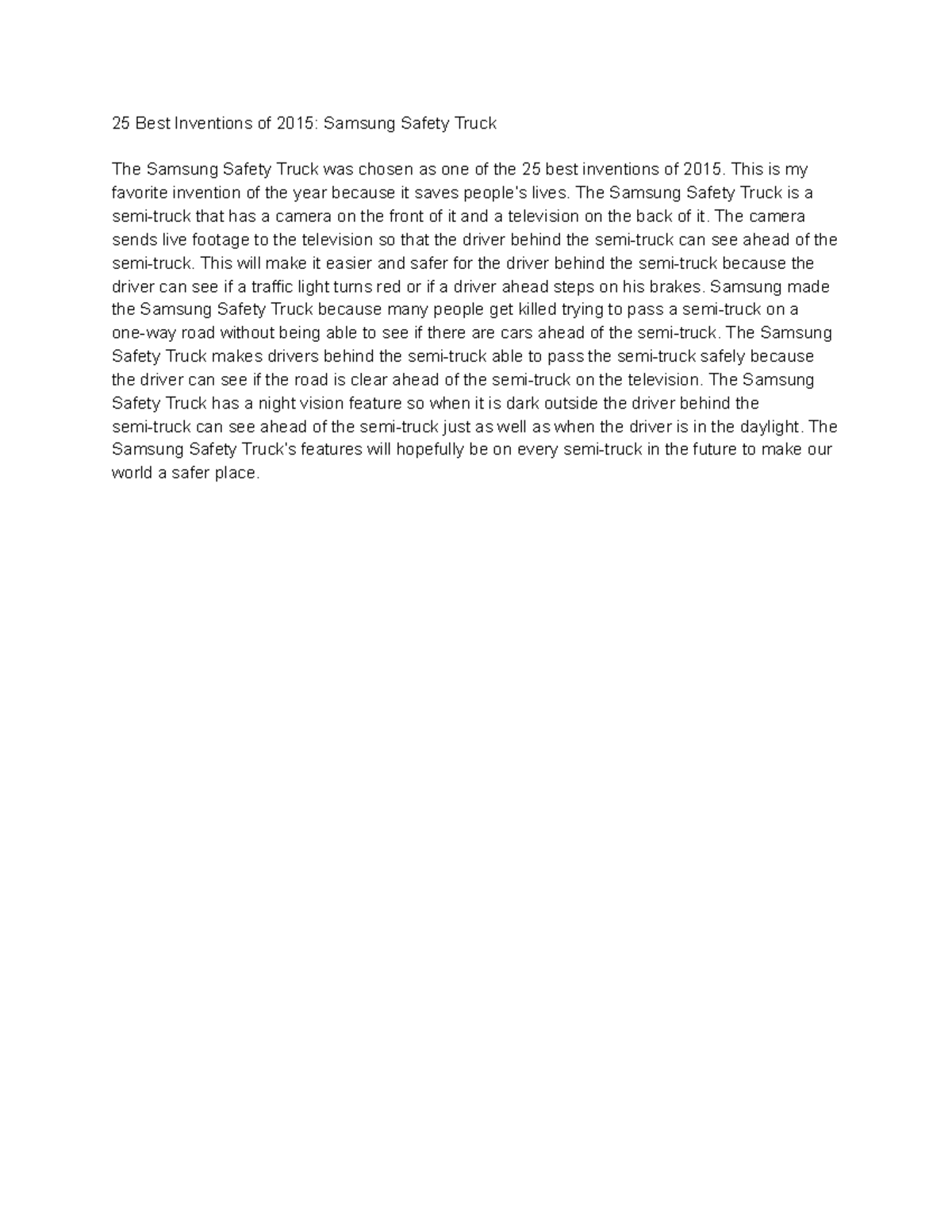 Copy of 25 Best Inventions of The Year Samsung Safety Truck - 25 Best ...