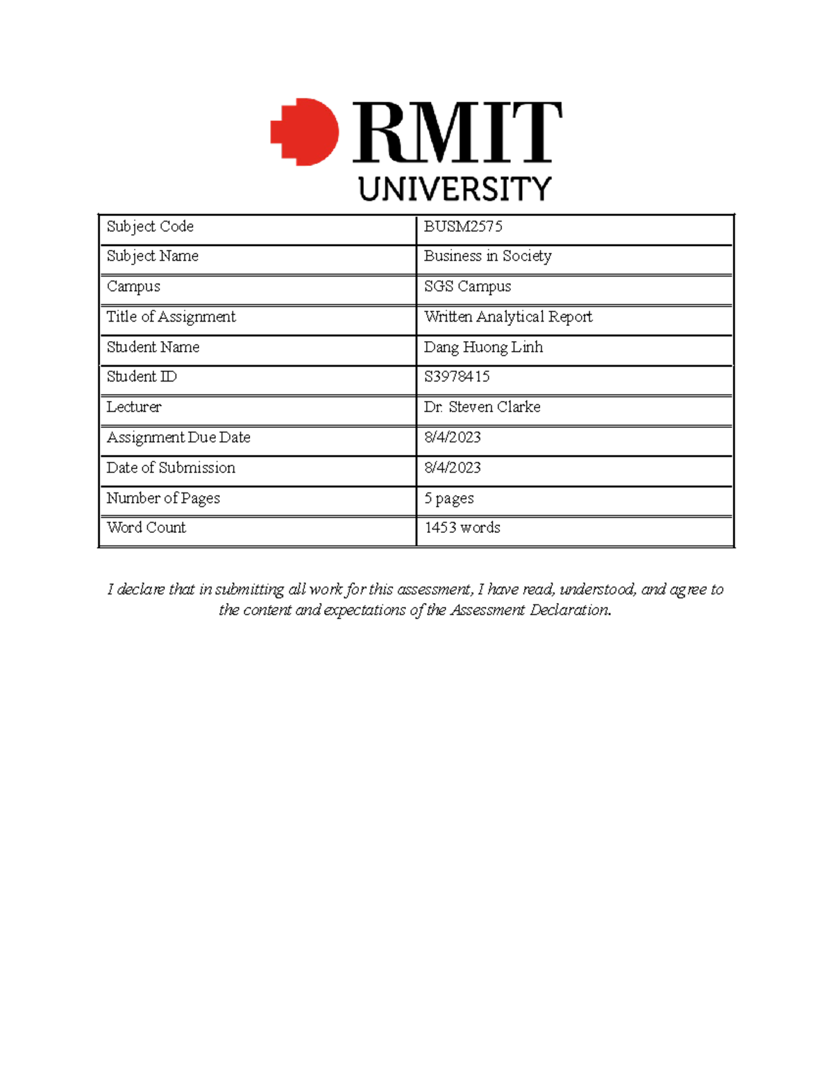 BIS-asm-1-DI-78 - sample - Subject Code BUSM Subject Name Business in ...