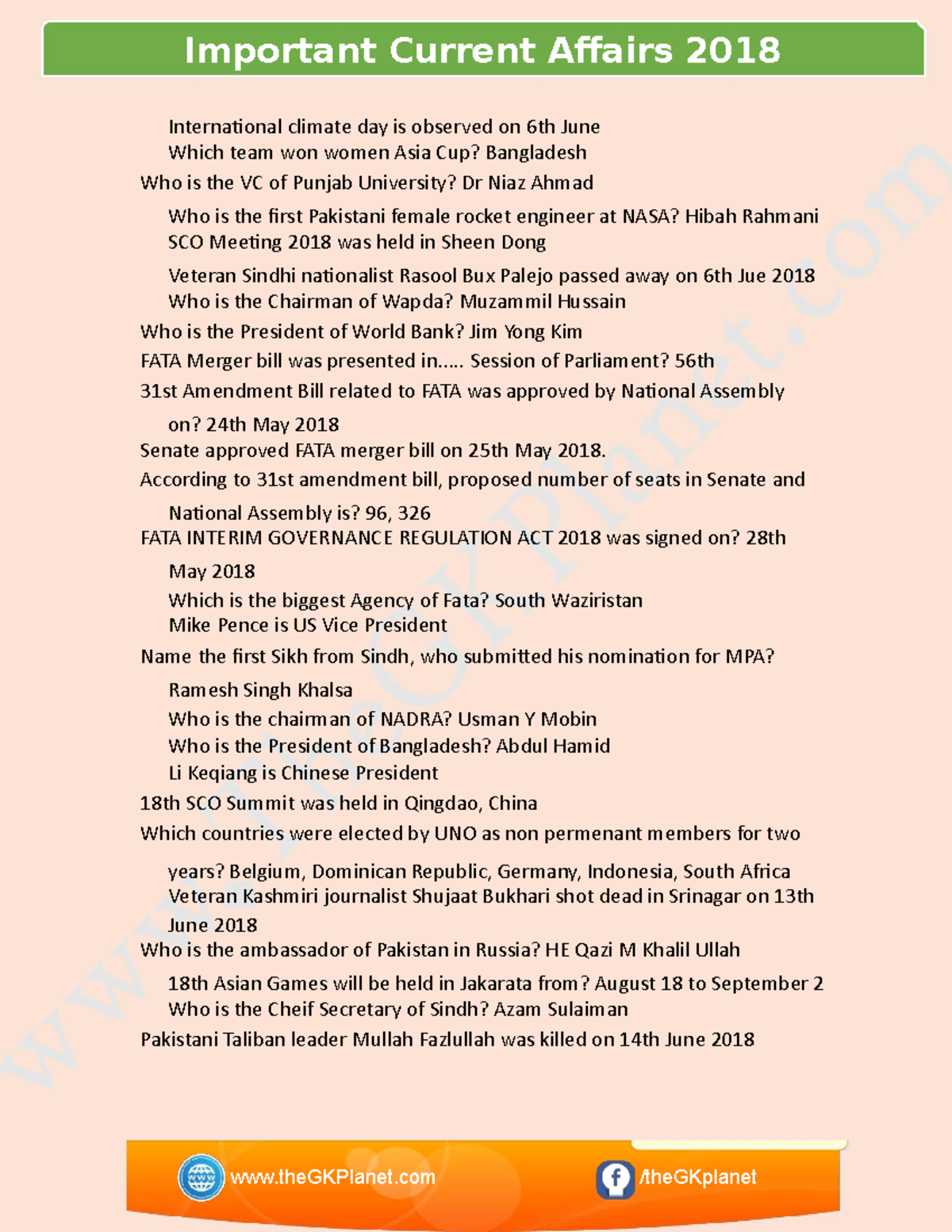 Sample/practice exam 10 April 2018, questions and answers - Important ...