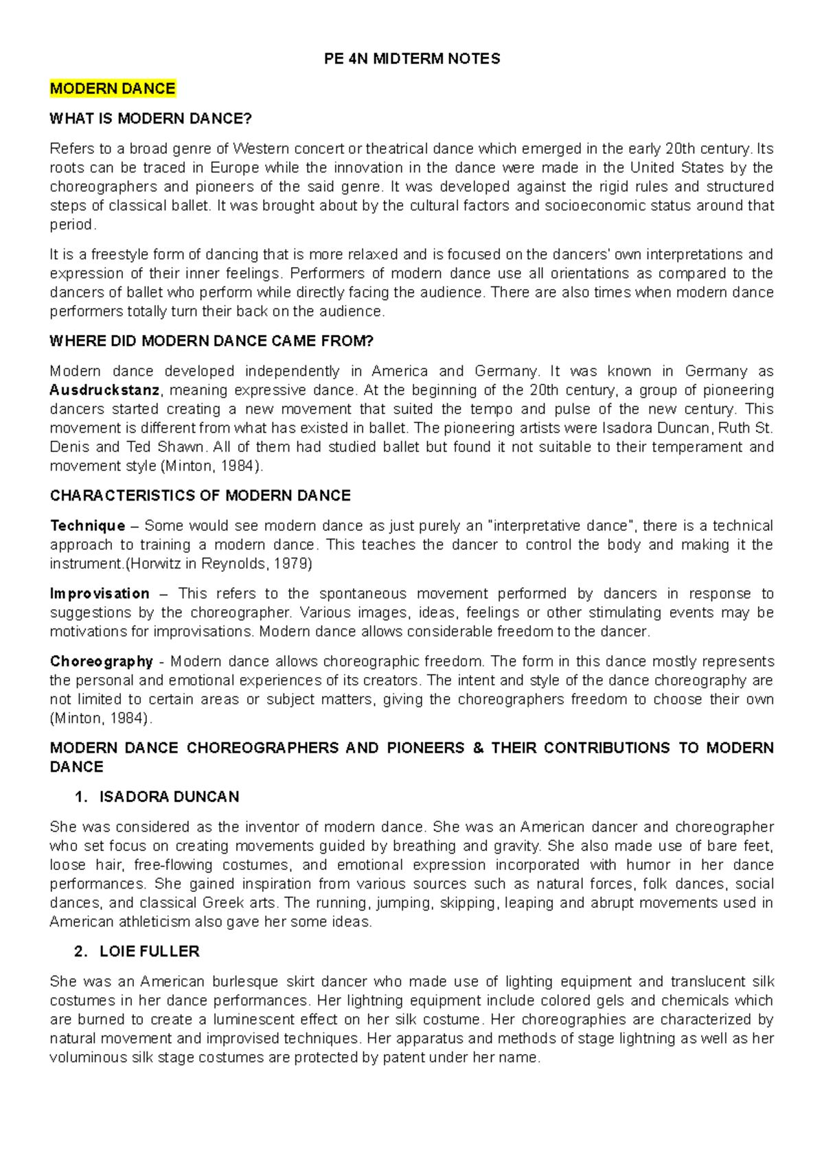 PE 4N Midterm Notes - Additional Knowledge in physical education - PE ...