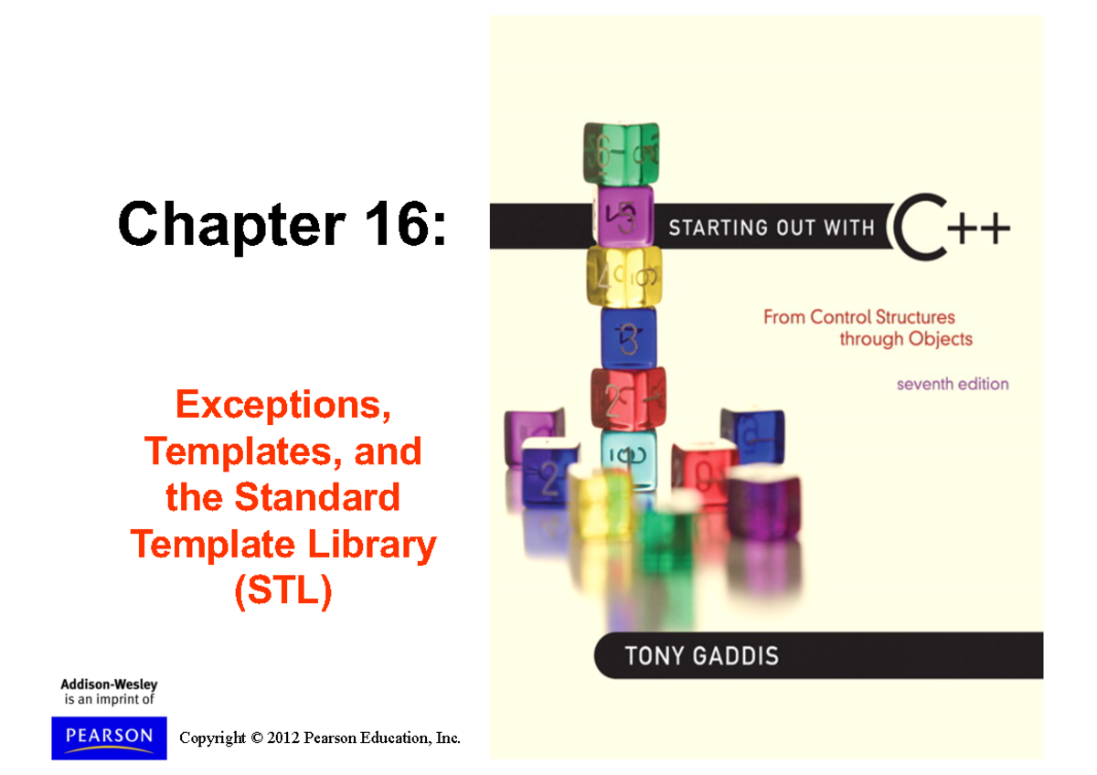 05 Exceptions Templates Stl C16 Chapter 16 Exceptions Templates And The Standard Template 
