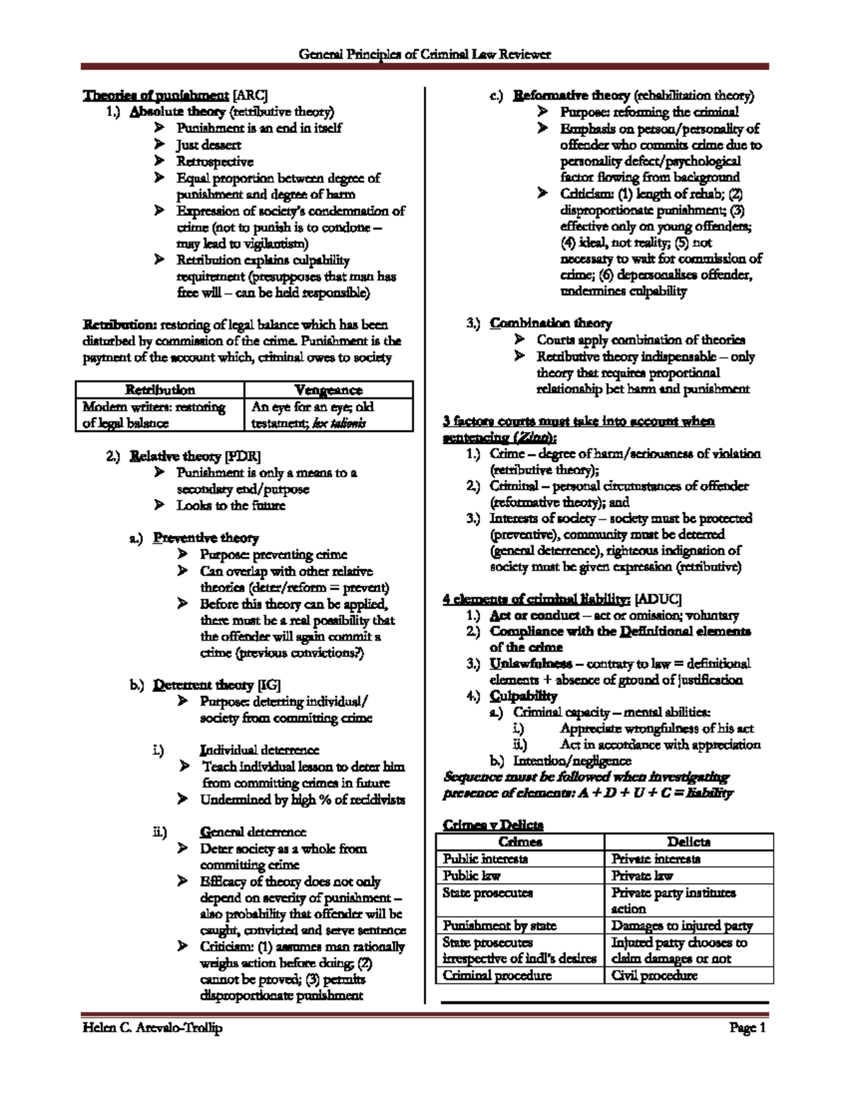 Criminal law revision - General Principles of Criminal Law Reviewer ...