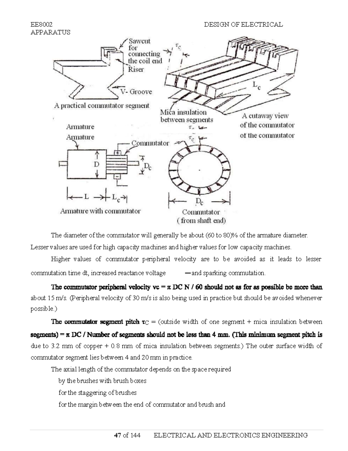 Design OF Electrical-3 - EE8002 DESIGN OF ELECTRICAL APPARATUS The ...