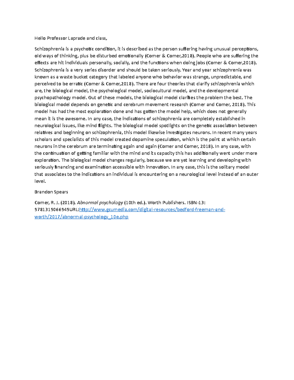 Hello Professor Laprade and clas1 - Hello Professor Laprade and class ...