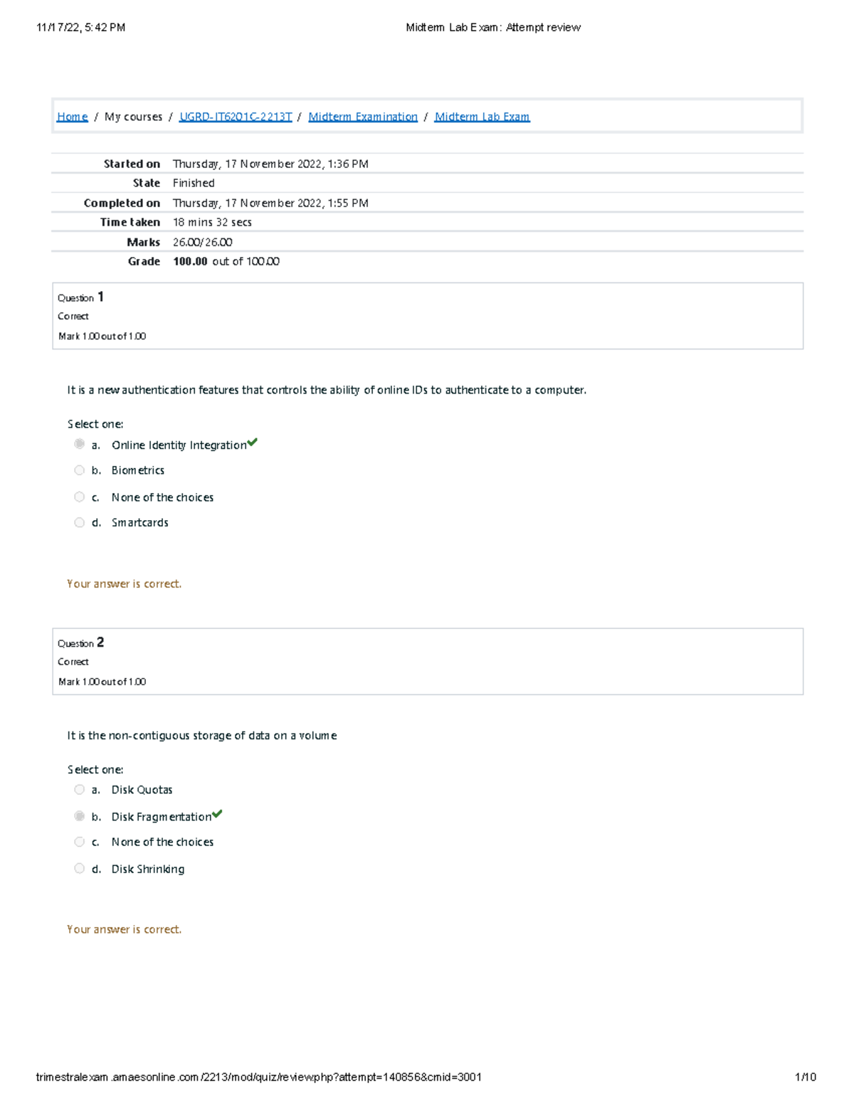 Midterm Lab Exam Principles Of Os Home My Courses Ugrd It6201c 2213t Midterm