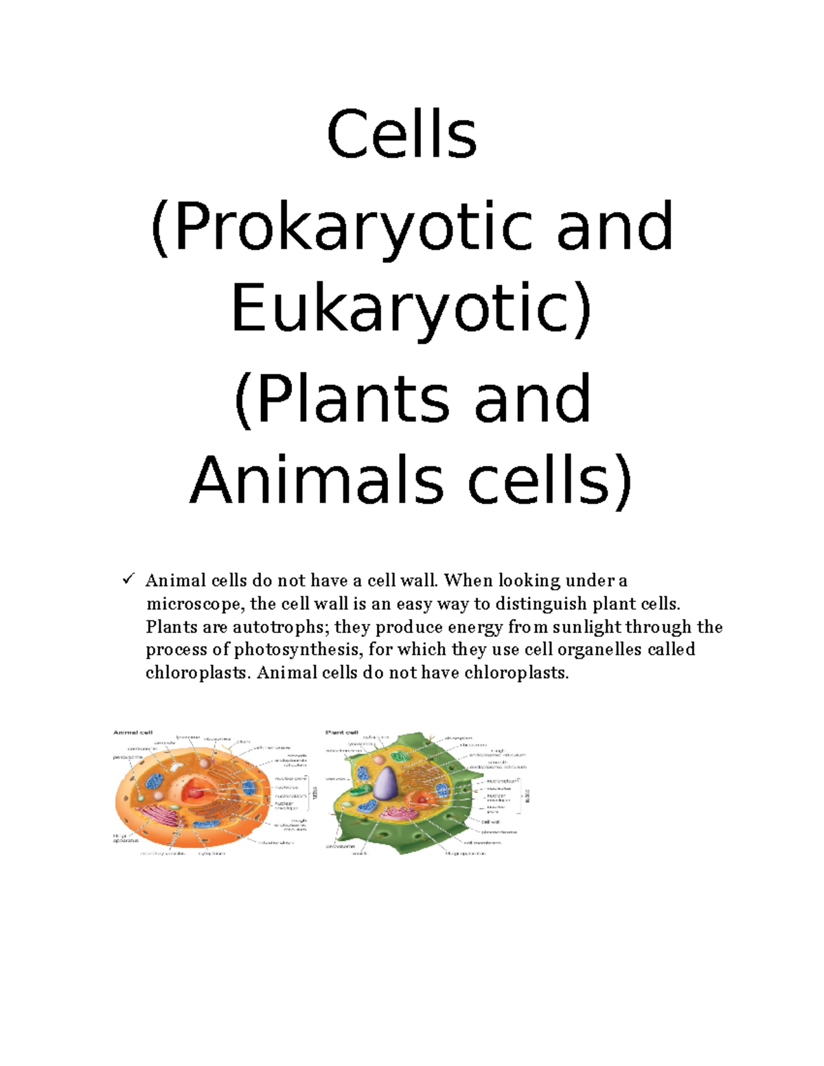 Reviewer-for-Biology - Cells (Prokaryotic and Eukaryotic) (Plants and ...
