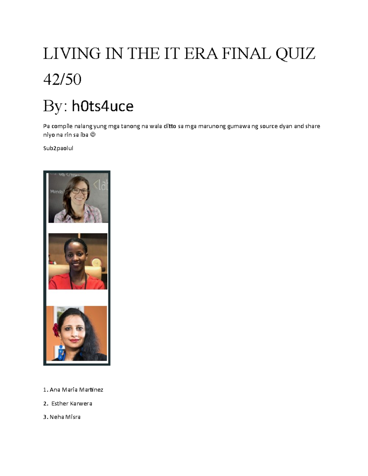 lving in the it era exam - LIVING IN THE IT ERA FINAL QUIZ 42/ By ...