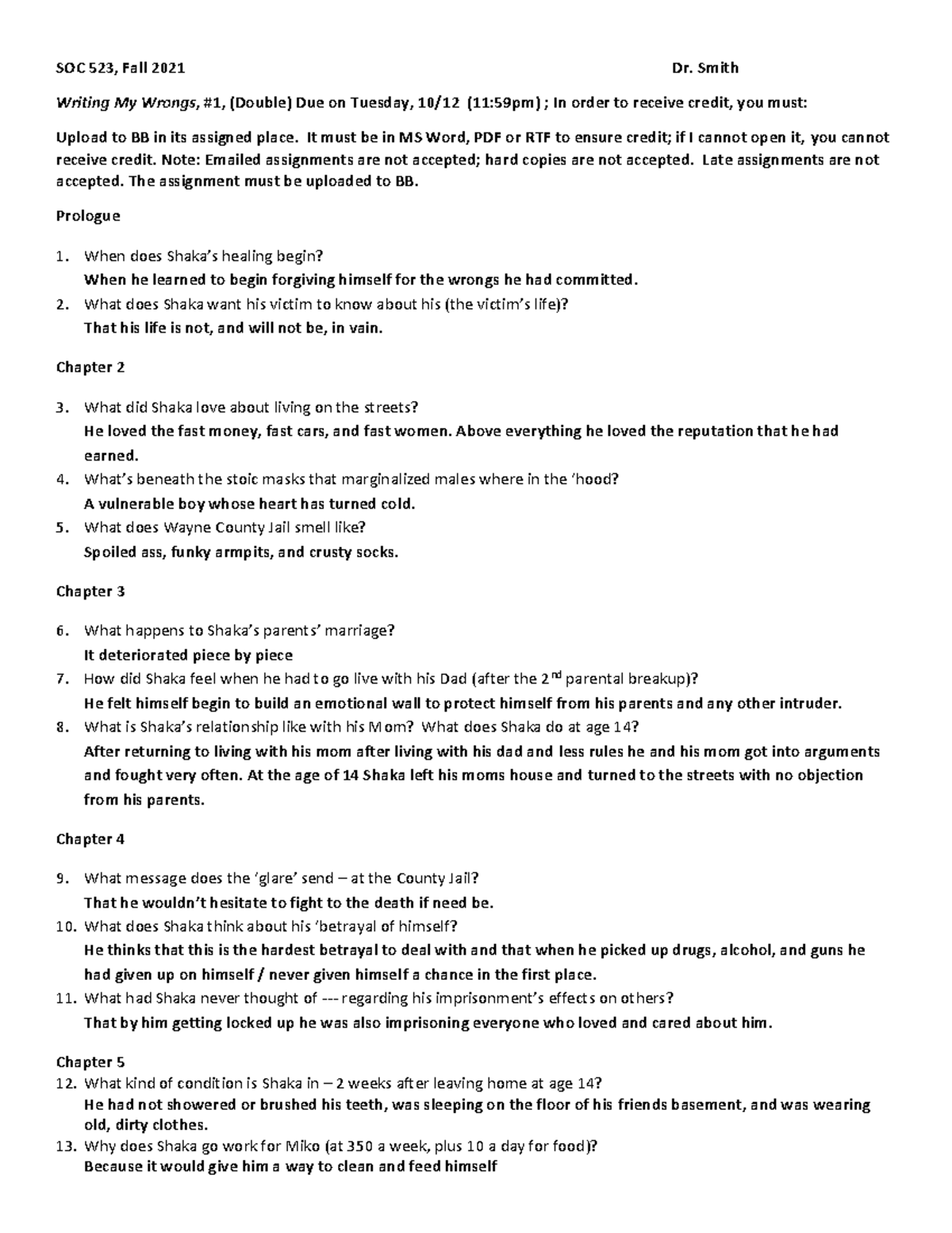Writing My Wrongs, #1, Fall 2021 - SOC 523, Fall 2021 Dr. Smith Writing ...