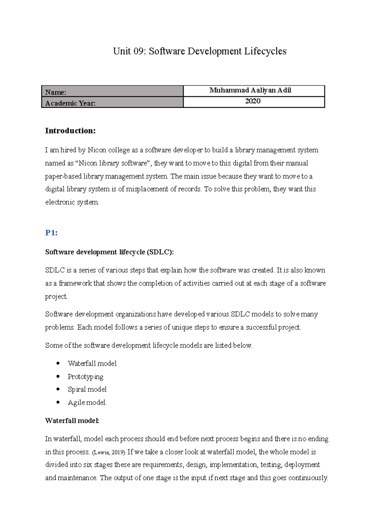 Unit 09 Software Development life Cycle - Unit 09: Software Development ...