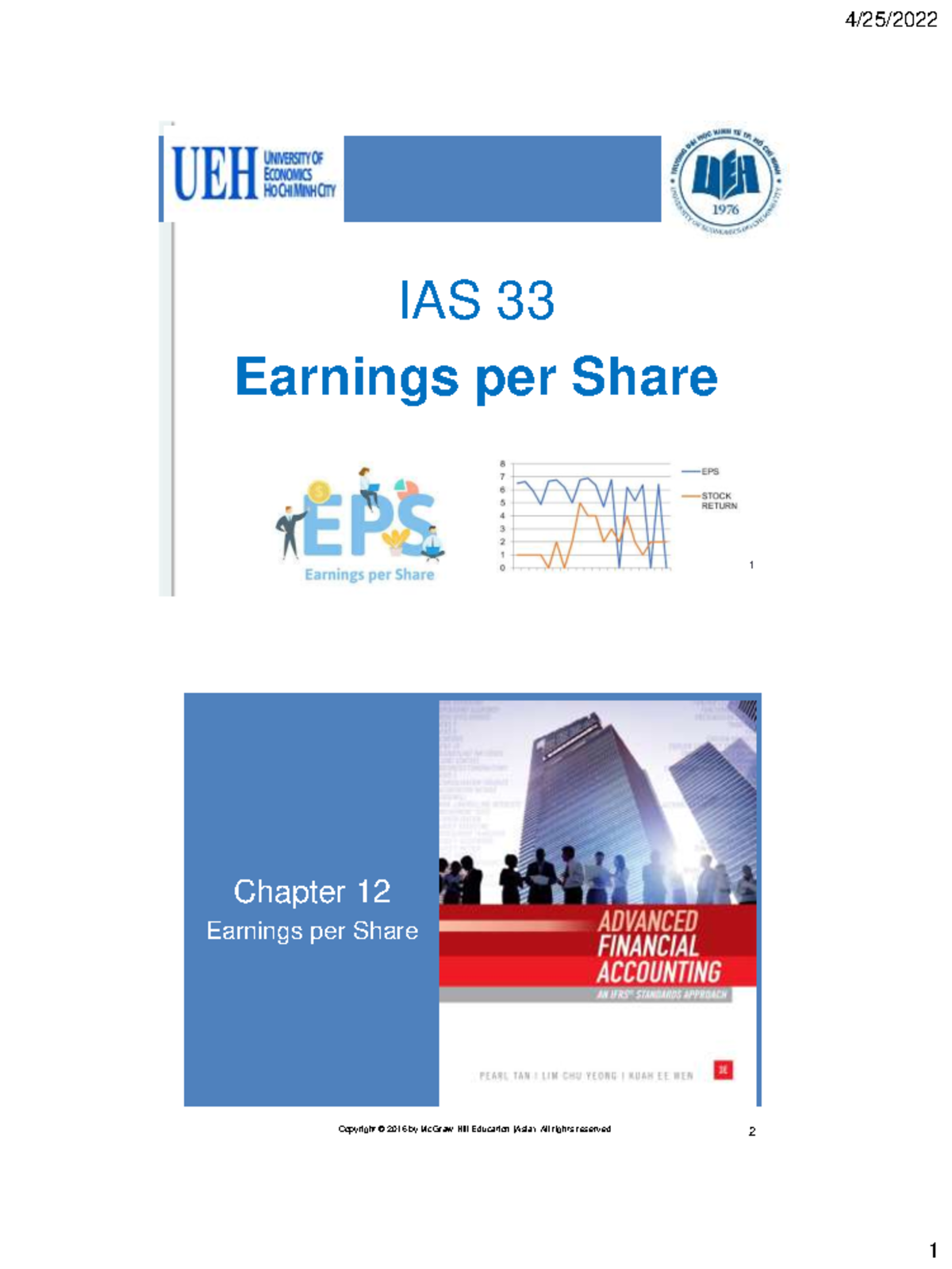 SV.Topic 4 - IAS 33 LN trên CP - IAS 33 Earnings per Share 1 Chapter 12 ...