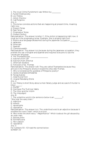 English Major - reviewer - LICENSURE EXAMINATION FOR TEACHERS (LET ...