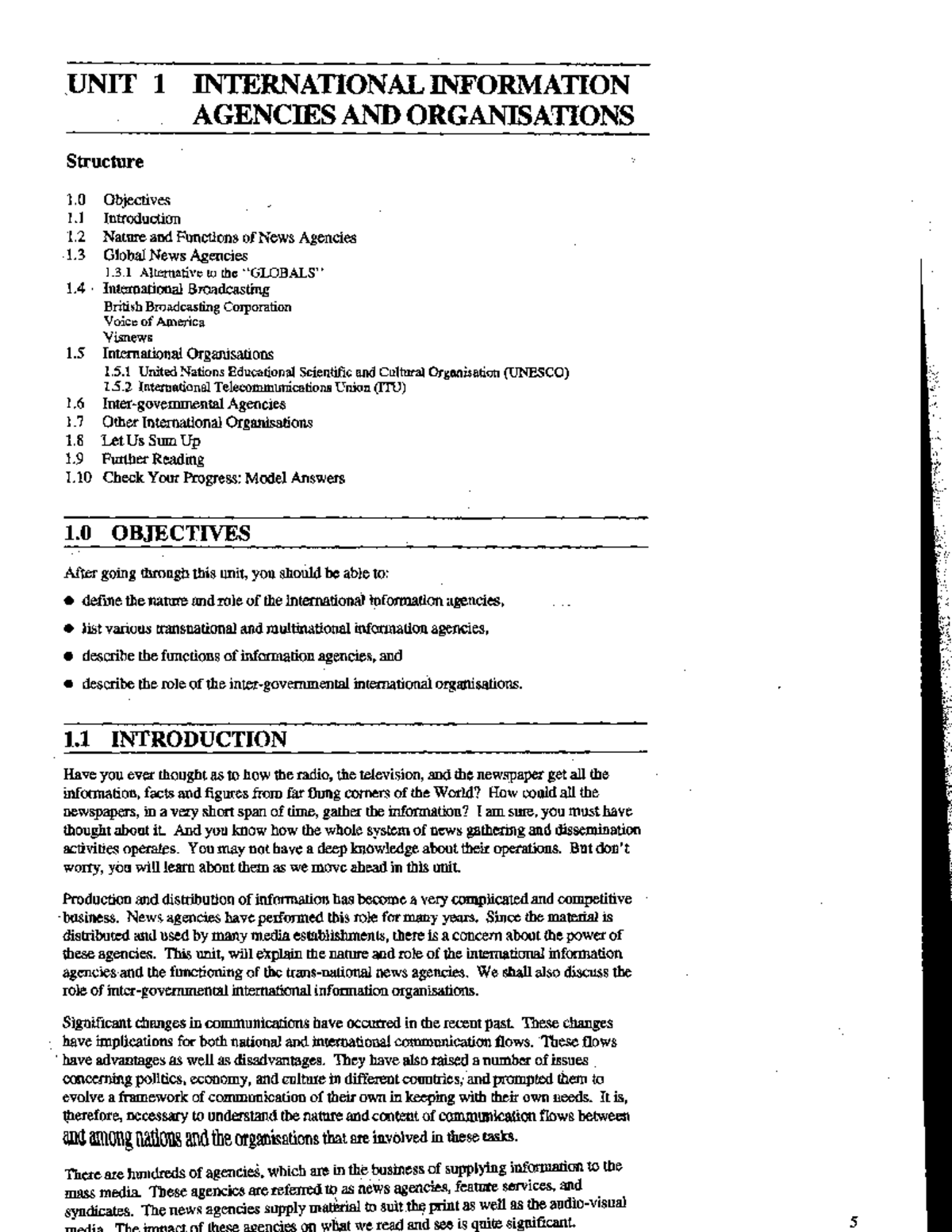 Unit-1 global media - UNIT INTERNATIONAL INFORMATION AGENCIES AND ...
