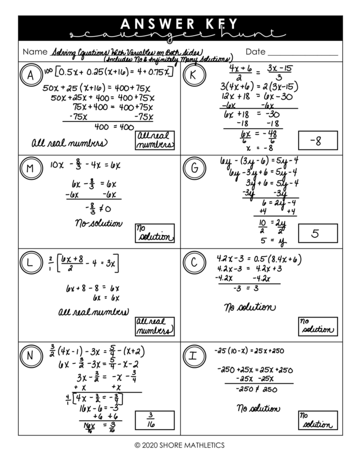 AP23D4~1 - are - Scavenger Hunt B 4 1 − 𝑥 + 3𝑥 = − 2 𝑥 + 1 Equations ...