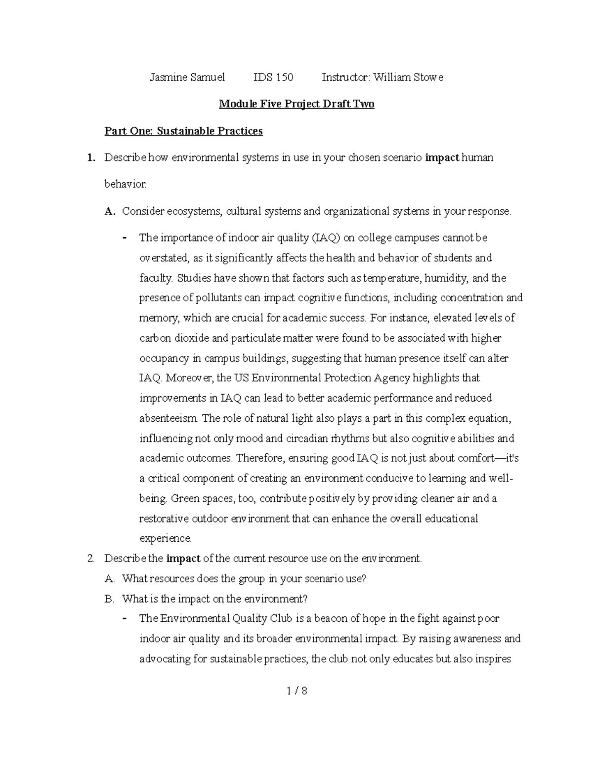 IDS 150 Samuel, Jasmine Module Five Project Draft Two - Module Five ...