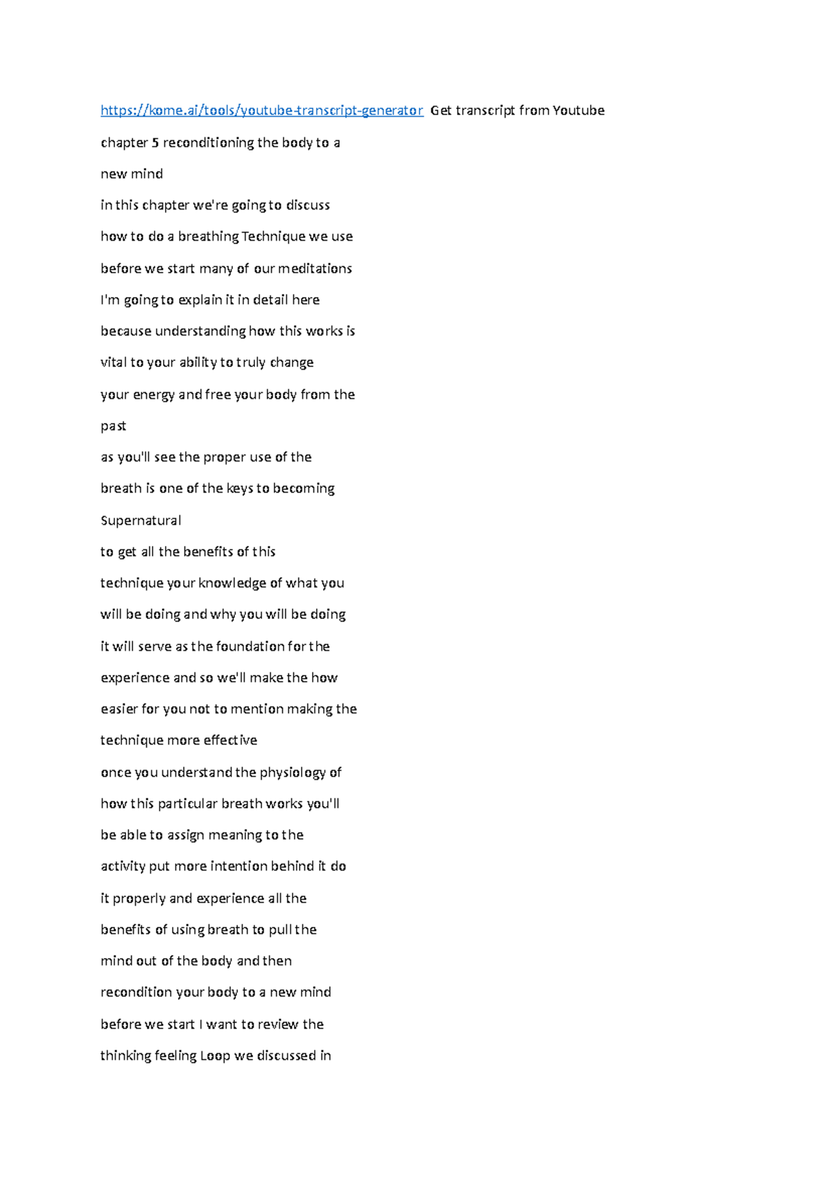 Chapter 5 Full - Reconditioning the body - kome/tools/youtube ...