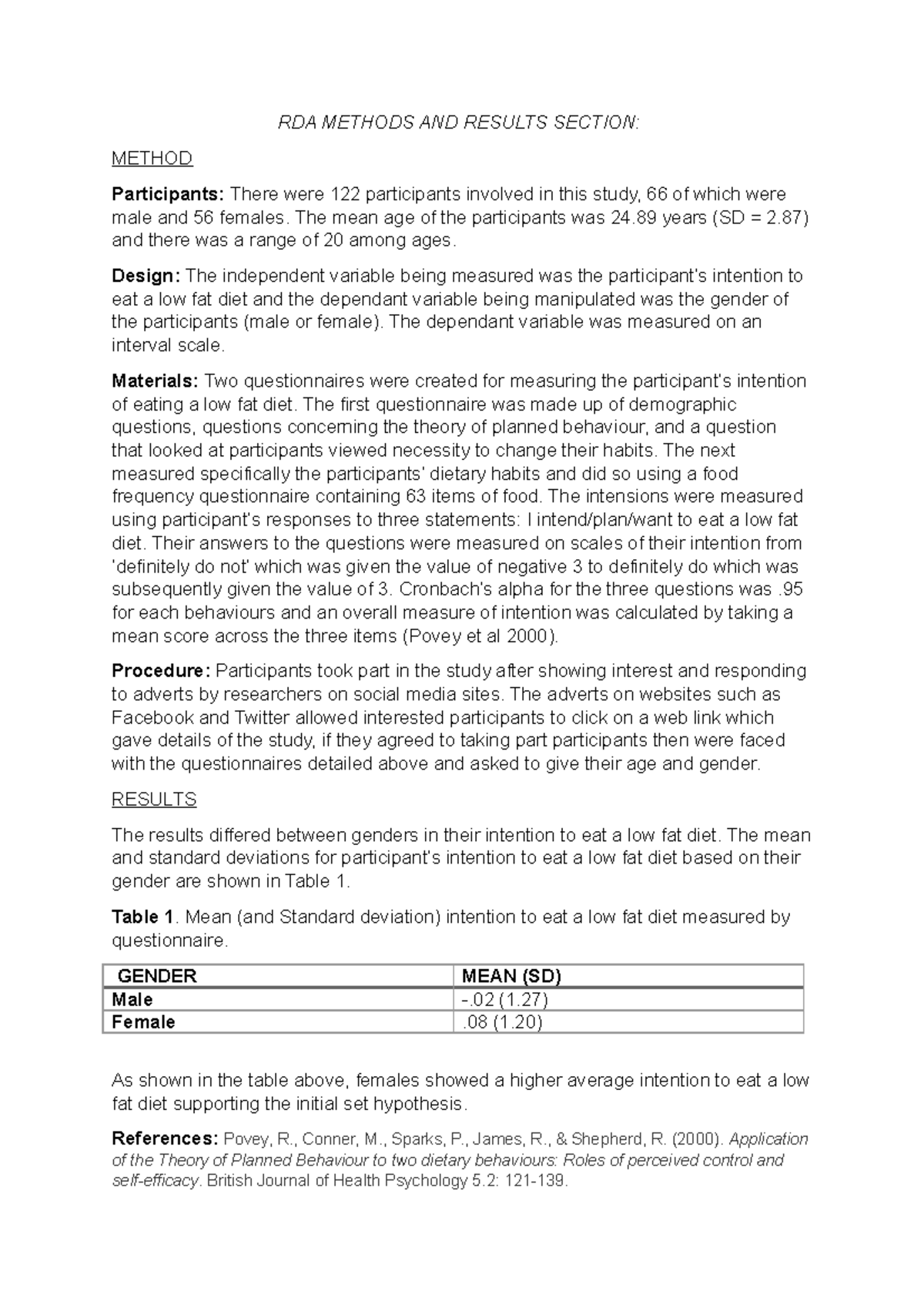 RDA methods - Practical report for this class - RDA METHODS AND RESULTS ...