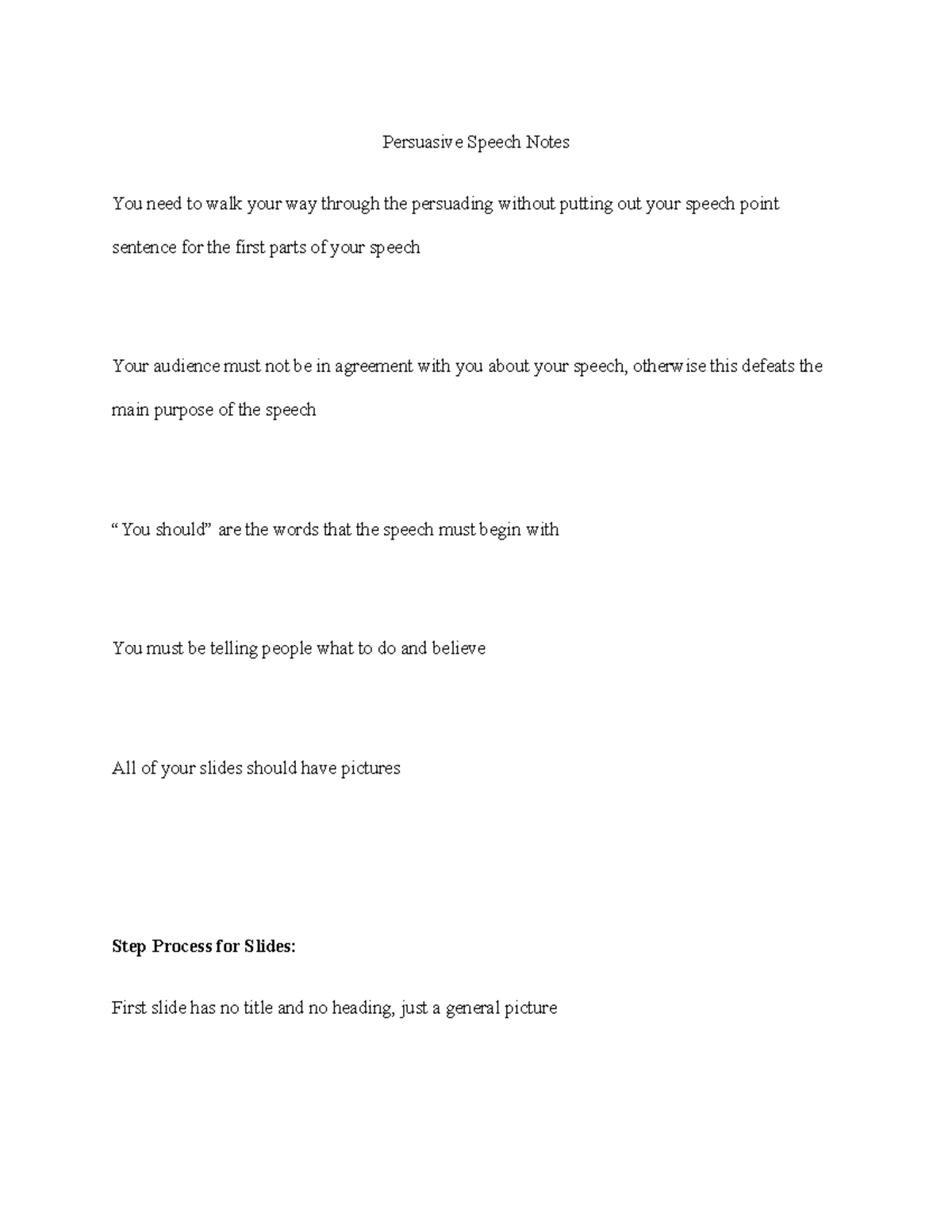 Public Speaking and Professional Communication Persuasive Speech Notes ...