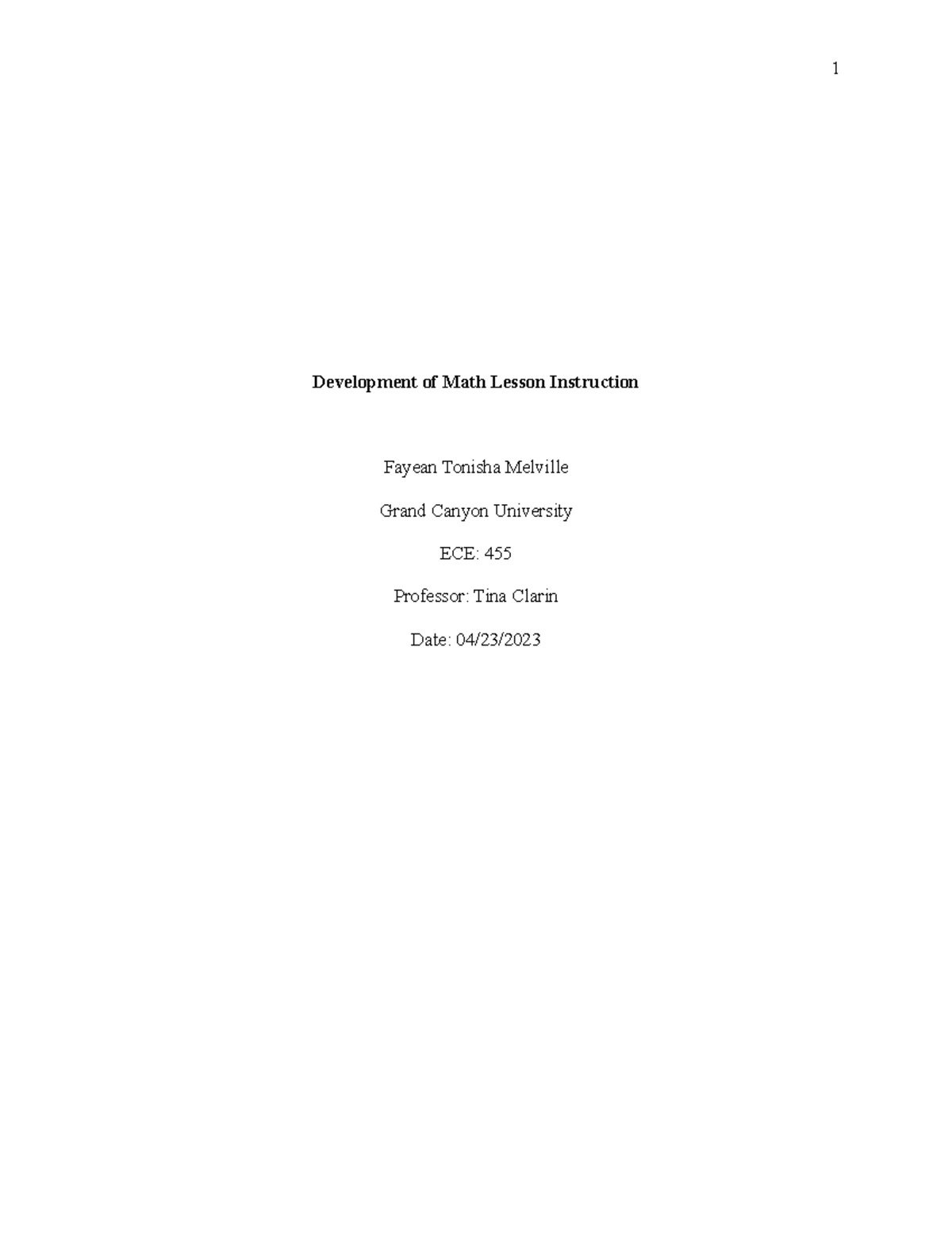 Development of Math Lesson Instructionedited - Development of Math ...