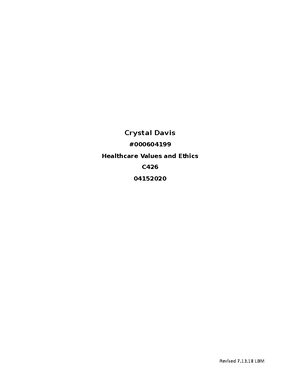 C717 Task 1 - Task 1 - Business Ethics Task 1: Organizational Ethics ...