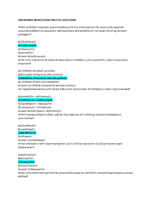 P2 Disorders Notes - PNEUMONIA NOTES Pneumonia: An infection of the ...