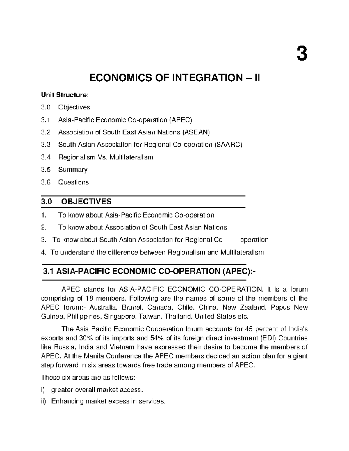 Economics of Global Trade chapter 3 - 3 ECONOMICS OF INTEGRATION – II ...