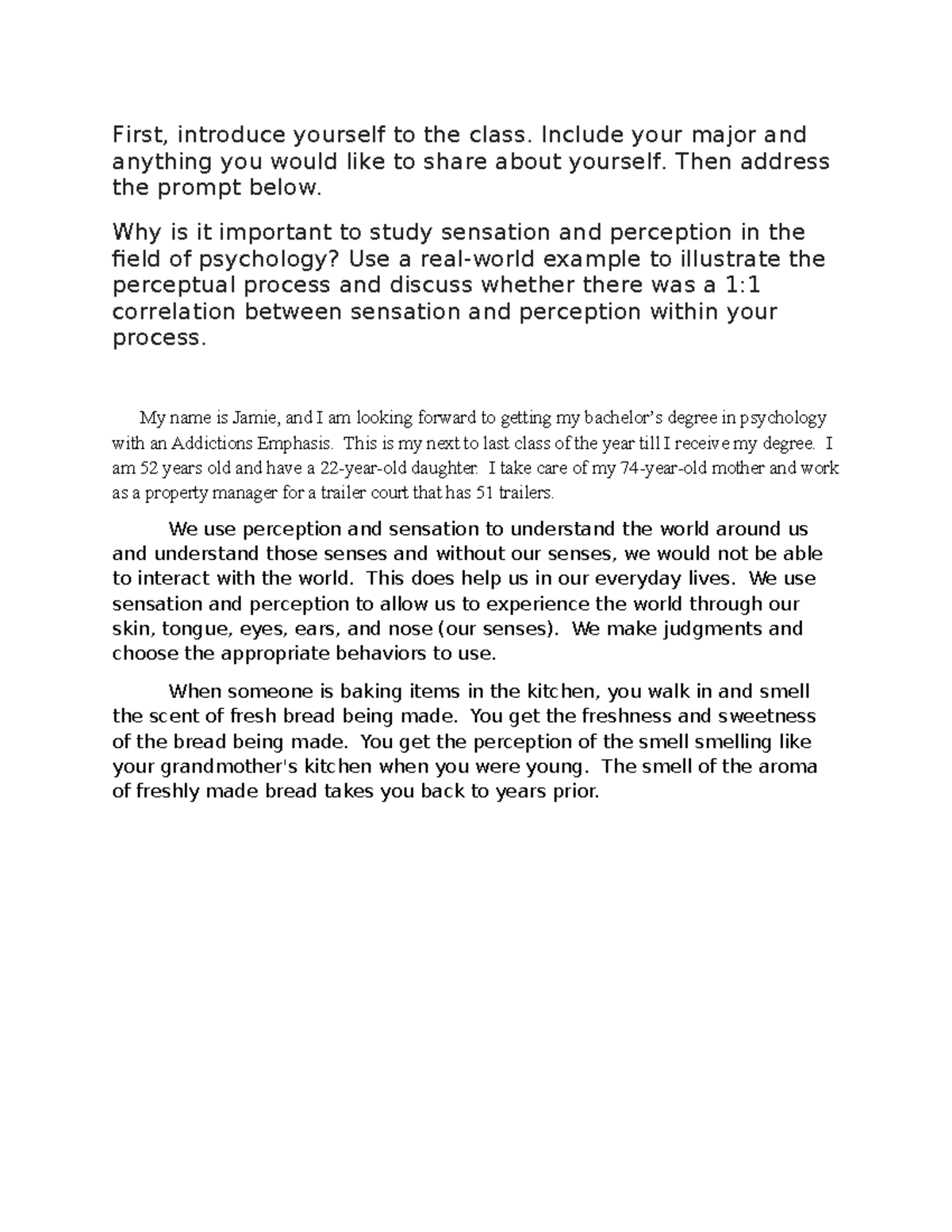 1-1 Discussion - classwork - First, introduce yourself to the class ...